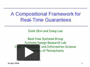 A Compositional Framework for Real-Time Guarantees presentation | free ...