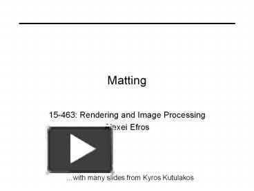 Matting presentation | free to download