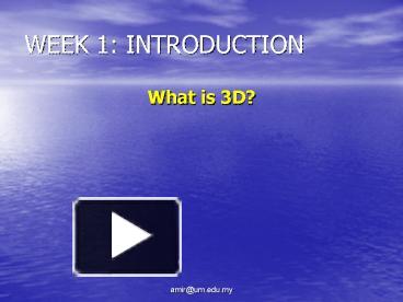 PPT – WEEK 1: INTRODUCTION PowerPoint presentation | free to view - id ...