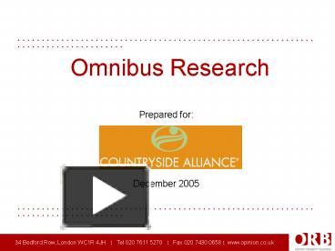 Omnibus Research presentation | free to view