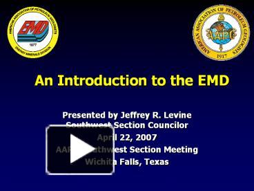 An Introduction to the EMD presentation | free to download
