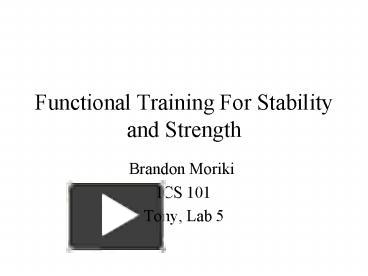 Functional Training For Stability and Strength presentation | free to view