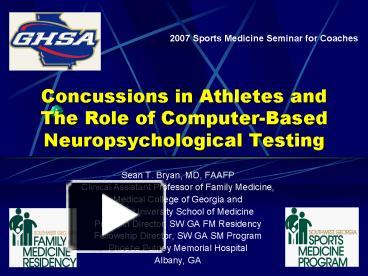 Concussions in Athletes and The Role of ComputerBased ...