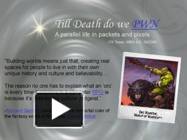 A parallel life in packets and pixels presentation | free to view