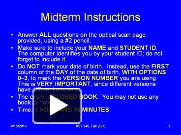 PPT – Midterm Instructions PowerPoint presentation | free to download ...