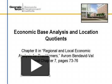 Economic Base Analysis and Location Quotients presentation | free to view