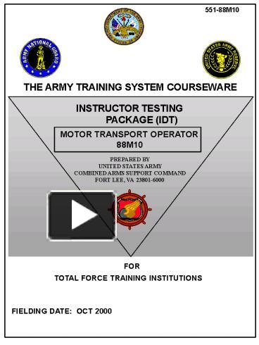THE ARMY TRAINING SYSTEM COURSEWARE presentation | free to view