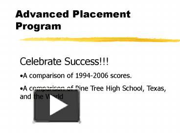 Advanced Placement Program presentation | free to view