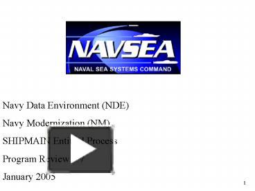 Navy Data Environment NDE presentation | free to view