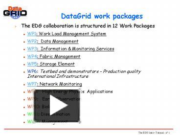 DataGrid work packages presentation | free to view