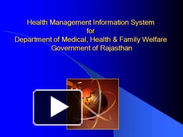 PPT – Health Management Information System for Department of Medical ...