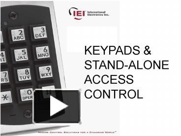 IEI Keypad Replacement Guide presentation | free to view