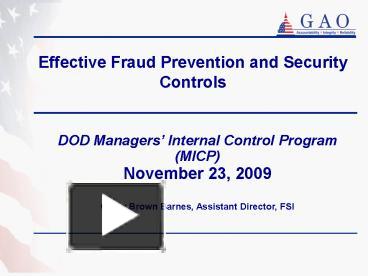 PPT – Effective Fraud Prevention and Security Controls PowerPoint ...
