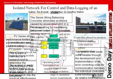 PPT – Isolated Network For Control and Data-Logging of an SSBC ...