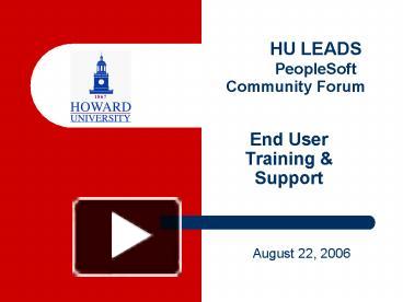 End User Training presentation | free to view