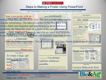 PPT – Steps to Making a Poster Using PowerPoint PowerPoint presentation ...