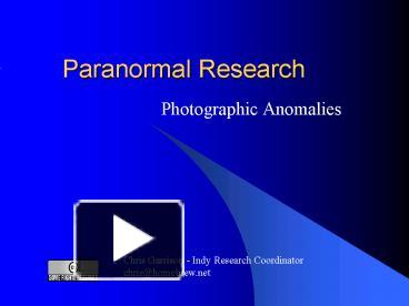 Paranormal Research presentation | free to download