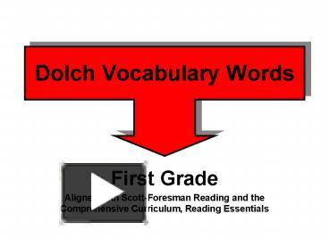 PPT – Dolch Vocabulary Words PowerPoint presentation | free to download ...