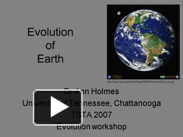 Evolution of Earth presentation | free to view