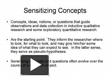 PPT – Sensitizing Concepts PowerPoint presentation | free to view - id ...