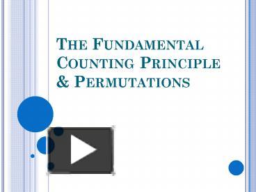The Fundamental Counting Principle presentation | free to view