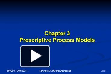 PPT – Chapter 3 Prescriptive Process Models PowerPoint presentation ...