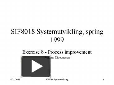 PPT – SIF8018 Systemutvikling, spring 1999 PowerPoint presentation ...