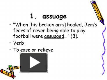 PPT – 1' assuage PowerPoint presentation | free to view - id: 2496bb-MDVlM