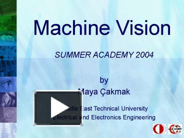 Machine Vision presentation | free to view