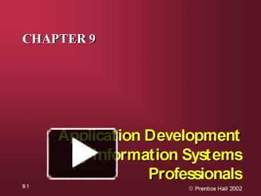Application Development by Information Systems Professionals ...