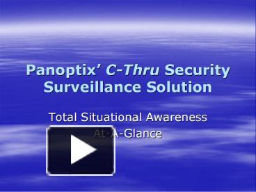 PPT – Panoptix CThru Security Surveillance Solution PowerPoint ...