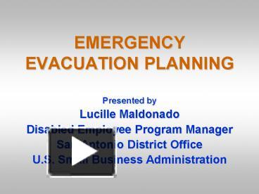 EMERGENCY EVACUATION PLANNING presentation | free to view