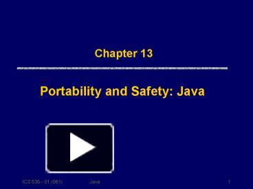 Portability and Safety: Java presentation | free to view