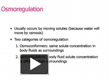 Osmoregulation presentation | free to view