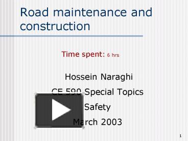 Road maintenance and construction presentation | free to view