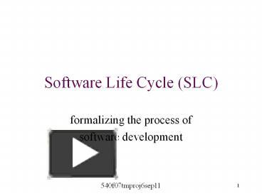 Software Life Cycle (SLC) presentation | free to download