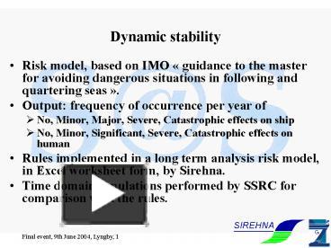 PPT – Dynamic stability PowerPoint presentation | free to view - id ...