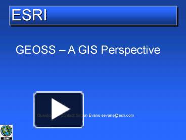 ESRI presentation | free to view