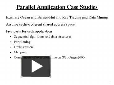 Parallel Application Case Studies presentation | free to download