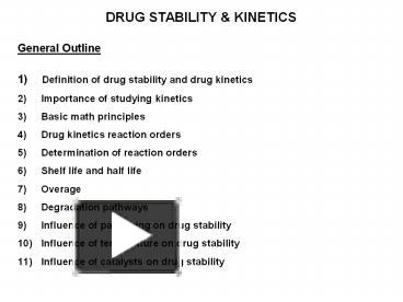DRUG STABILITY presentation | free to view