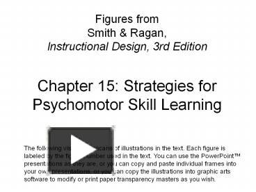 Chapter 15: Strategies for Psychomotor Skill Learning presentation ...
