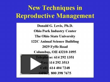 PPT – New Techniques in Reproductive Management PowerPoint presentation ...