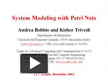 PPT – System Modeling with Petri Nets PowerPoint presentation | free to ...