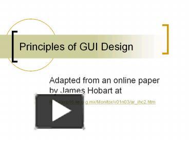 Principles of GUI Design presentation | free to download