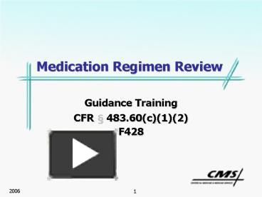Medication Regimen Review presentation | free to view