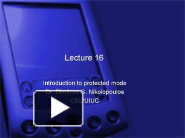 Introduction to protected mode presentation | free to view