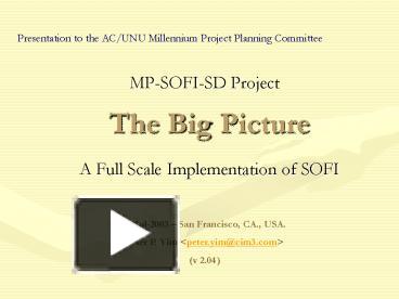 The Big Picture presentation | free to view