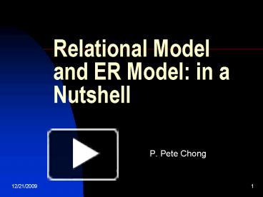 PPT – Relational Model and ER Model: in a Nutshell PowerPoint ...