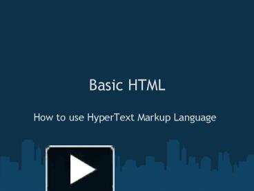 Basic HTML presentation | free to download