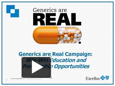Generics are Real Campaign: presentation | free to view